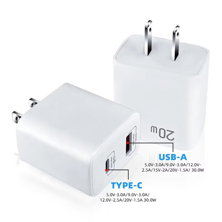 20W Multi-Functional USB Type C PD Fast Wall Charger Adapter Durable ...