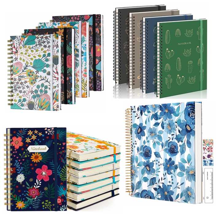 CAGIE 7" X 10" Spiral Notebook Custom logo Notebooks Hardcover School ...