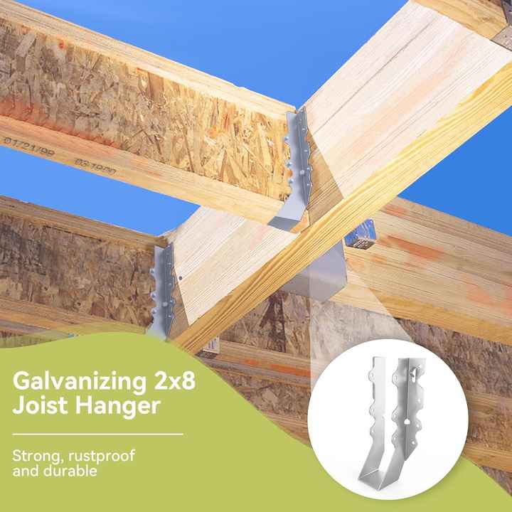 Metal Face Mount Joist Hangers Galvanized, Hurricane Ties for Rafter ...