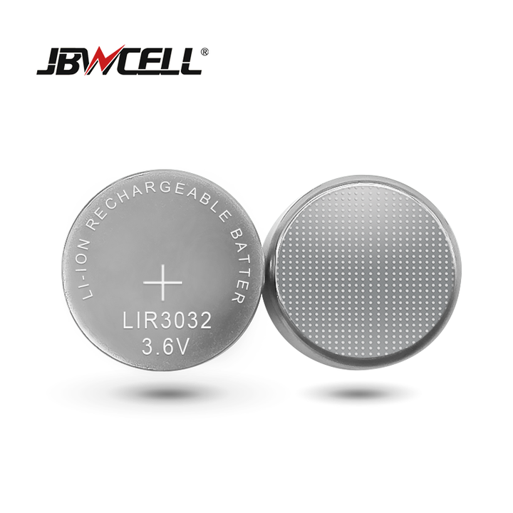 3.6v lithium ion battery 120mAh rechargeable coin cell battery LIR3032 ...