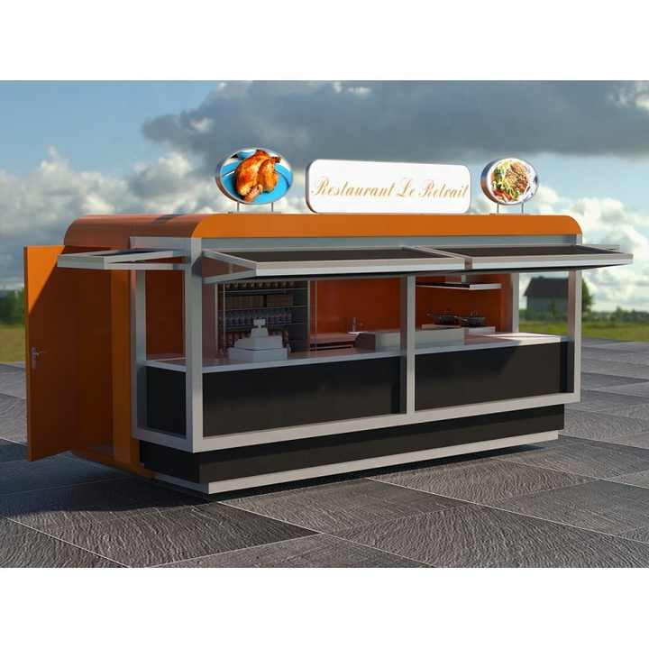 Mobile Food Stand Kiosk Design - Modern Eco-Friendly Coffee & Ice Cream ...