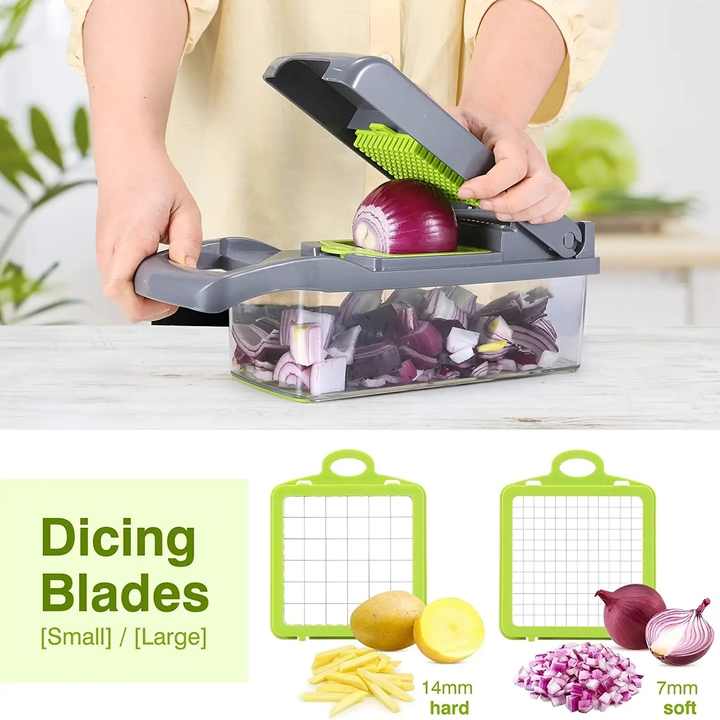 16 in 1 Multifunctional Handheld Onion Cutter - Safe & Efficient