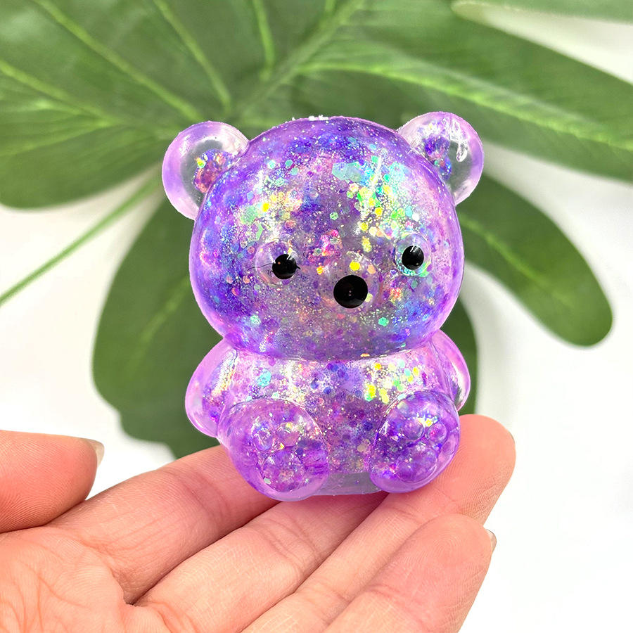 Cross-border New Cute Bear Aurora Rubber Pinch Music Slow Rebound ...
