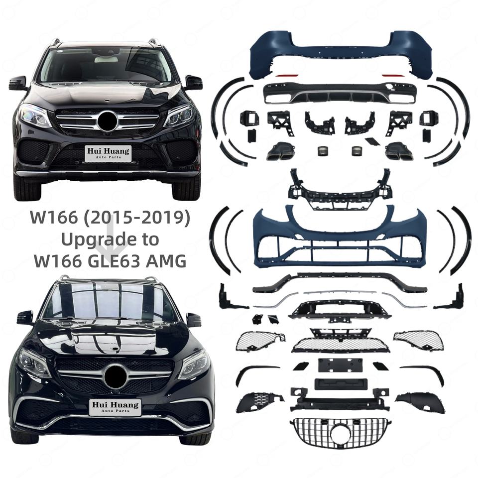 ML Class Upgrade GLE63 Body Kit Car Accessories Bumper With Light Full ...