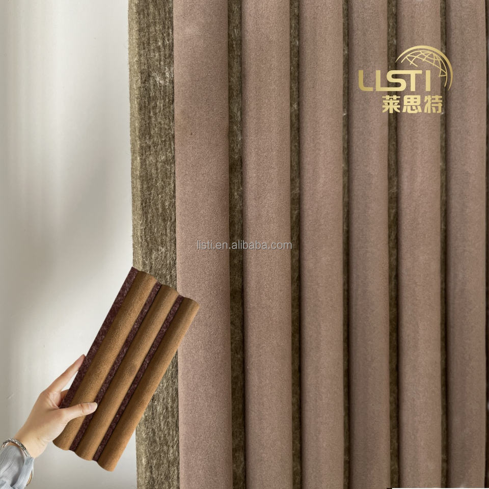 Wooden Sound-absorbing Board Black Acoustic Felt Backing Suede Veneer ...
