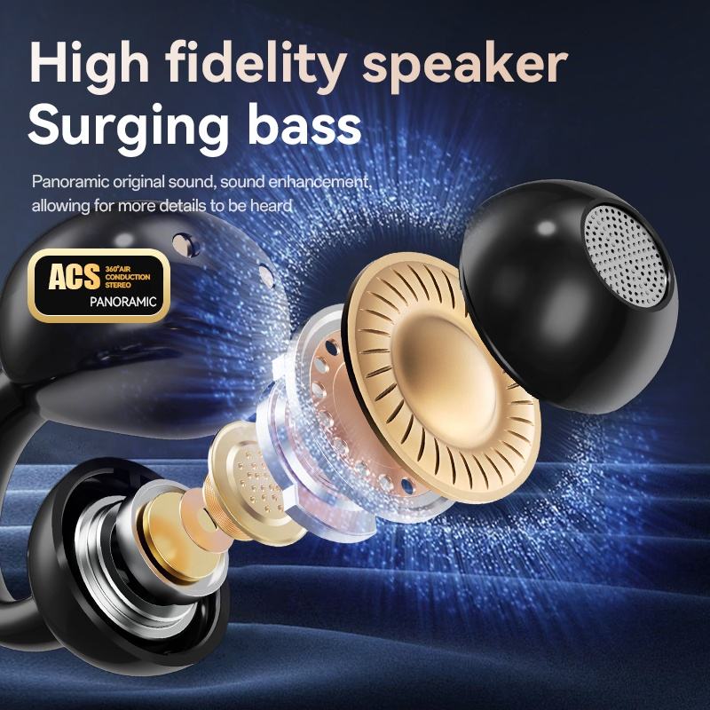 M100 LCD Touch Screen Earclip TWS Earphones ENC Noise Cancelling OWS ...