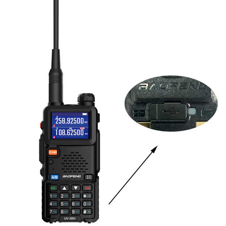 Baofeng UV 5RH 10W Air Band Walkie Talkie Long Range Wireless Scan Frequency Two Way Ham Radio ...