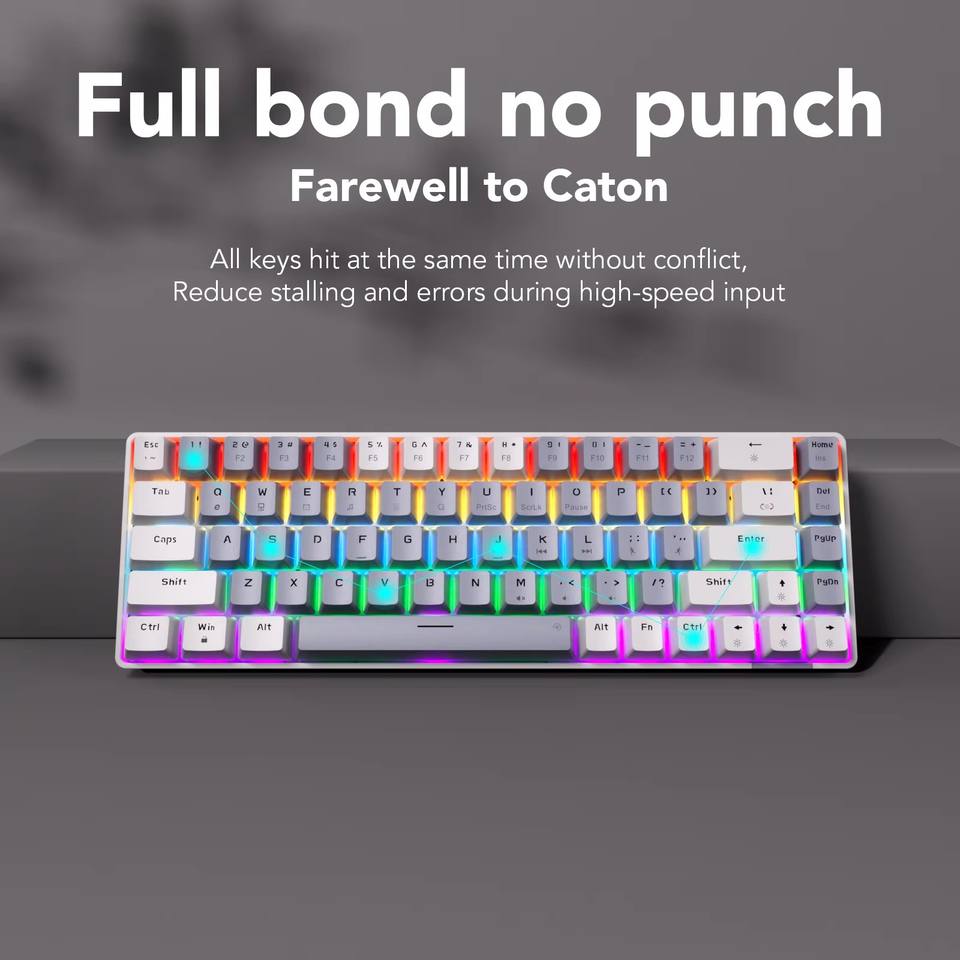 SUNSONNY Mechanical Keyboard 68 Key N-J6pro - Gaming & Office