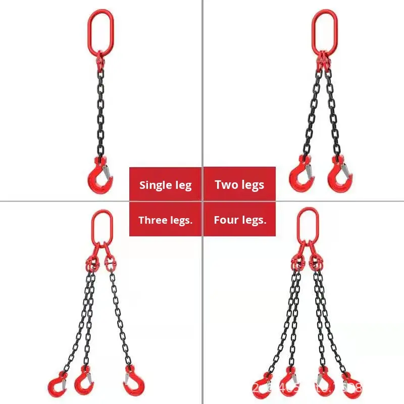 Workshop Lifting Chain Rigging Complete Set Two Hooks G80 Zinc Coated ...