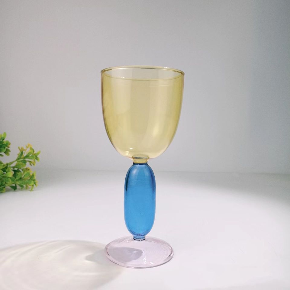 Stained Glass Goblets Candy Patchwork Colored Cup Wine Glass Set Home ...