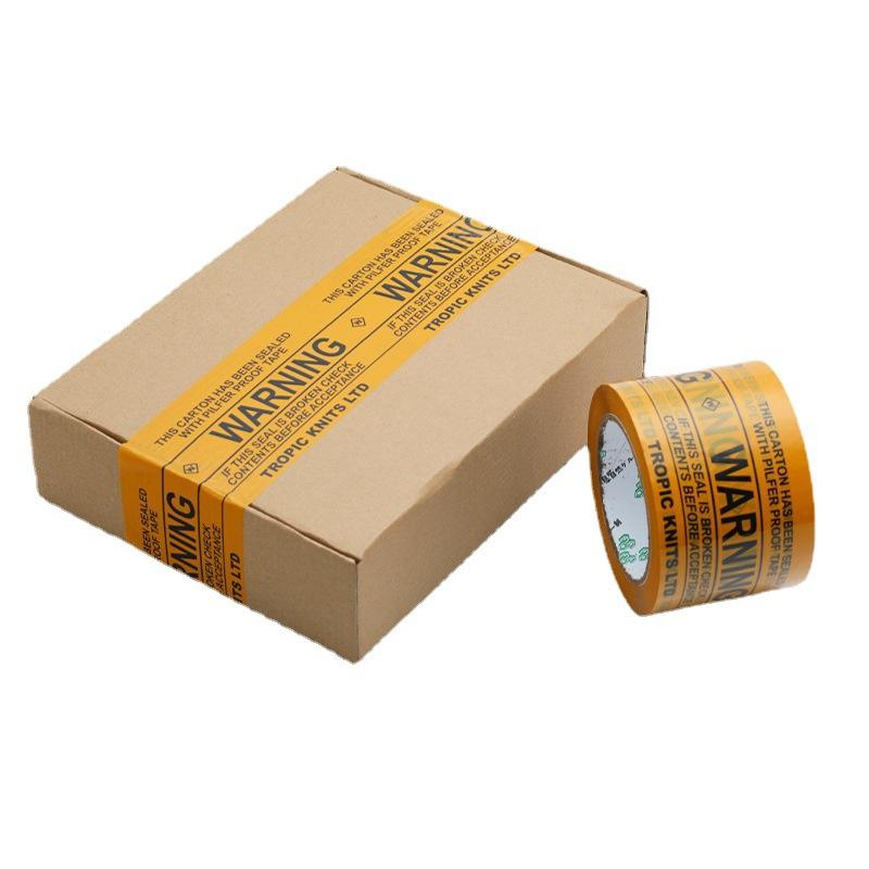 Yellow Warning Single Sided Acrylic BOPP Film Packing Tape with Strong ...