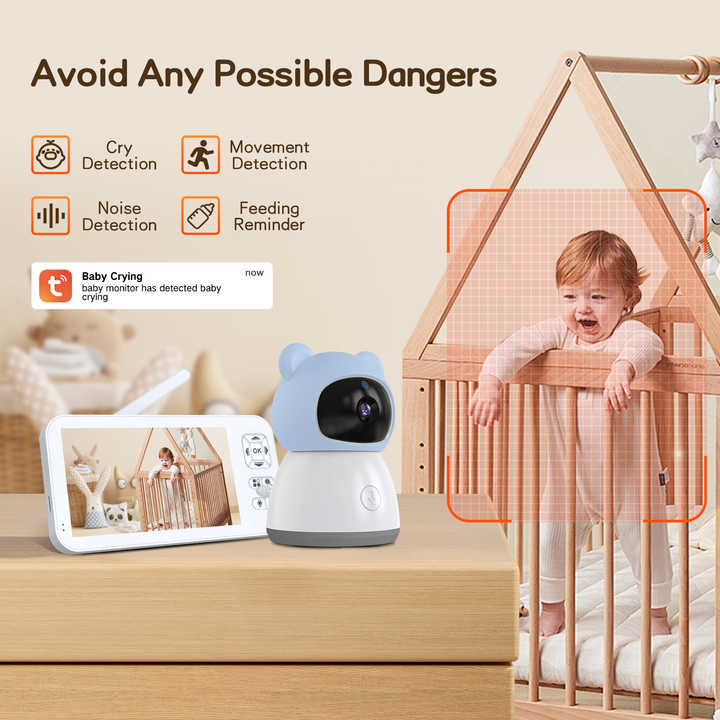 Baby Monitor 5.0 Inch with Camera Wireless Video Nanny Security ...