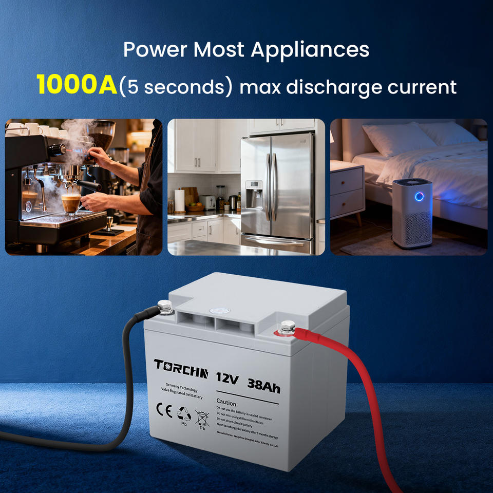 38Ah Sealed Gel Battery 12V for UPS Backup, Alarm System, Emergency ...