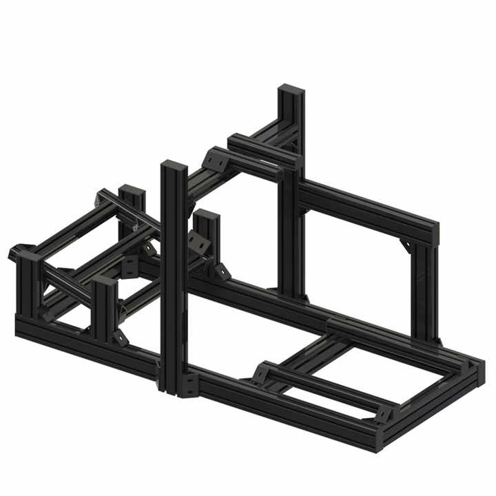 Sim Racing Cockpit Full Setup Aluminum Frame with Seat Steering Wheel ...