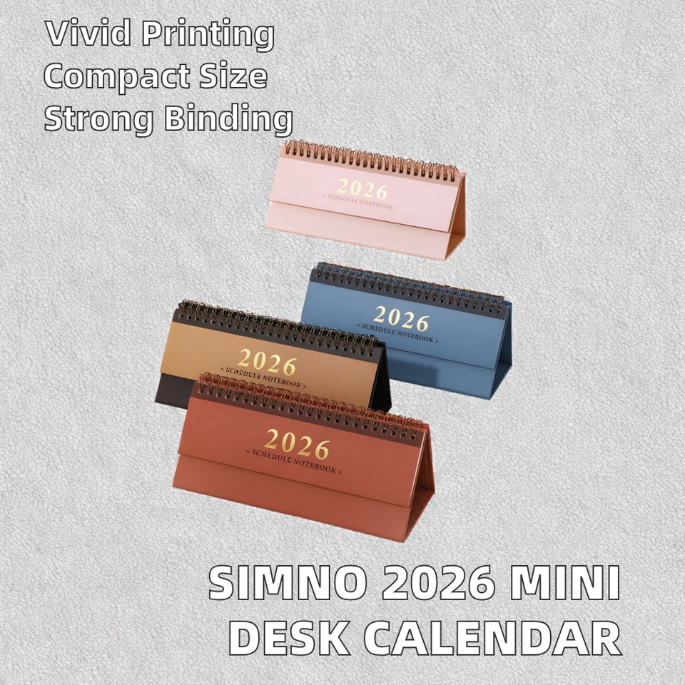Simno 2026 Mini Desk Printing Standing Flip Twin-Wire Binding Paper for ...