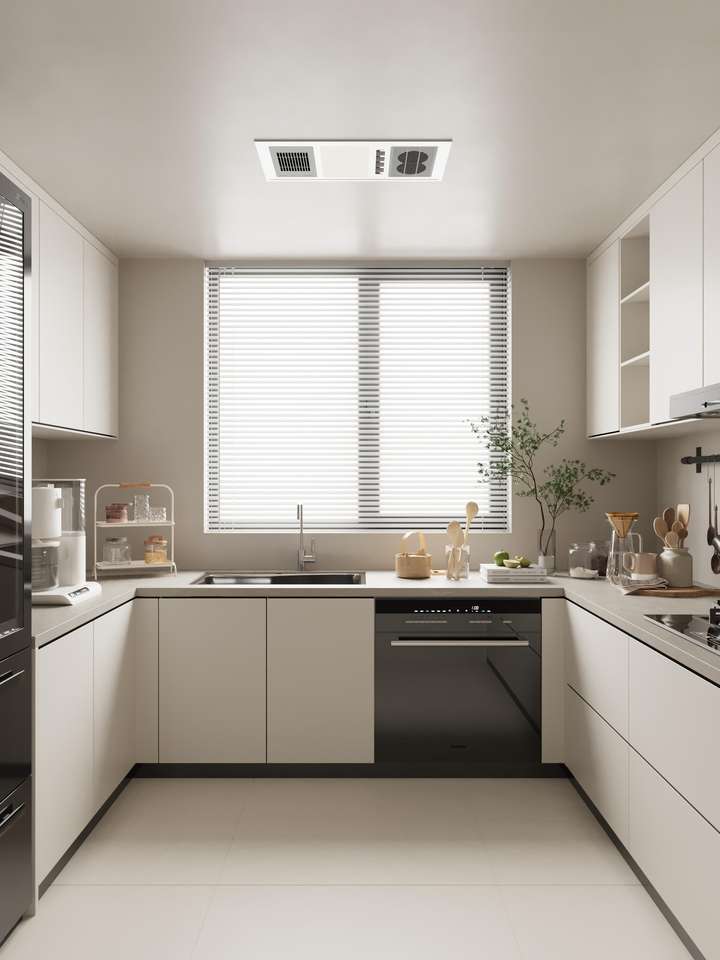 Modern Kitchen Cabinet System Invisible Handles Anti-Fouling Countertop ...