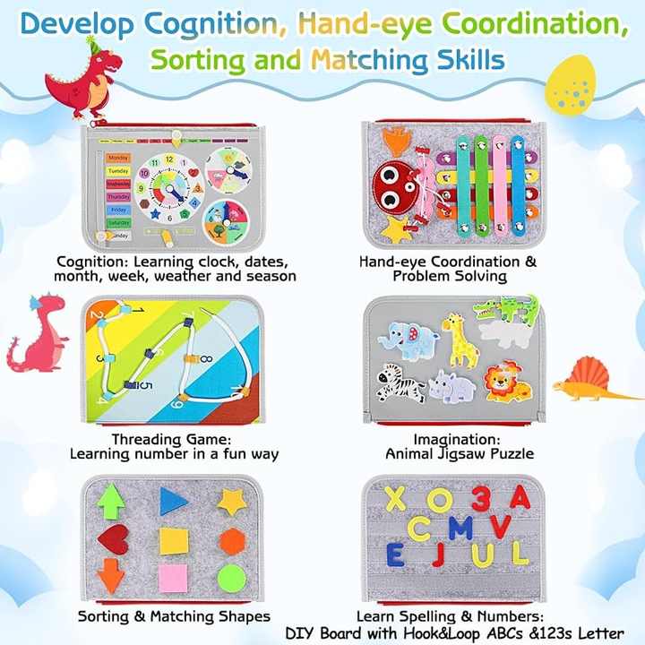 New Bag Design Busy Board Book Toddler Kids Educational Montessori Toys ...