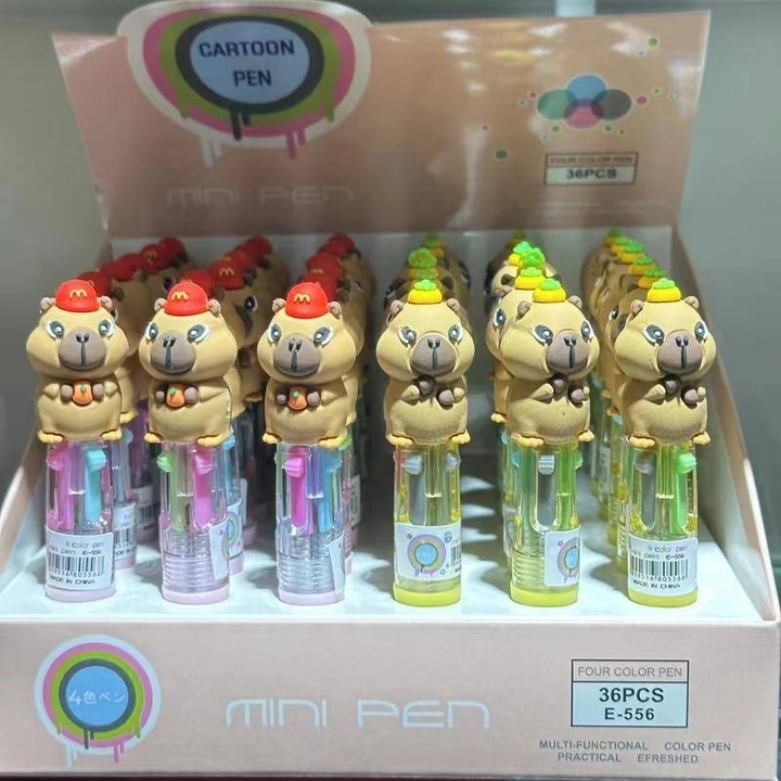 36 Pcs/box 4 Colors Capybara Cute Cartoon Ballpoint Pen School Office ...