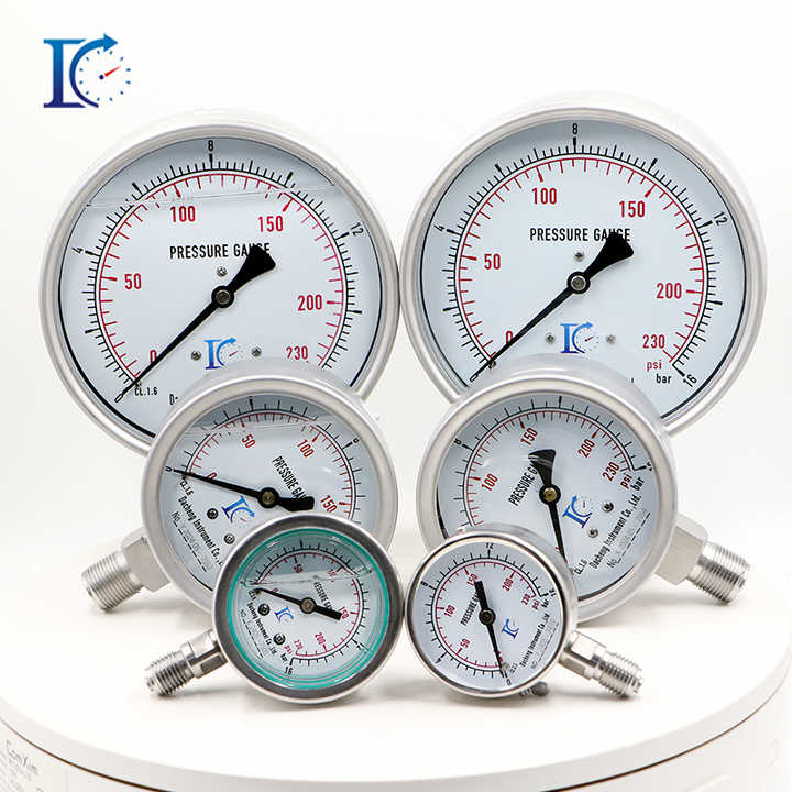 Direct Manufacturer Supply High-Precision Full Stainless Steel Axial Bourdon Tube Pressure Gauge ...
