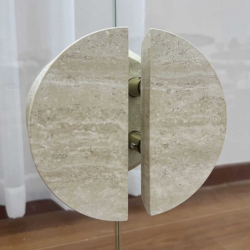 SAIDKOCC 16x8x2cm Half Round Door Drawer Handle Luxury Travertine ...