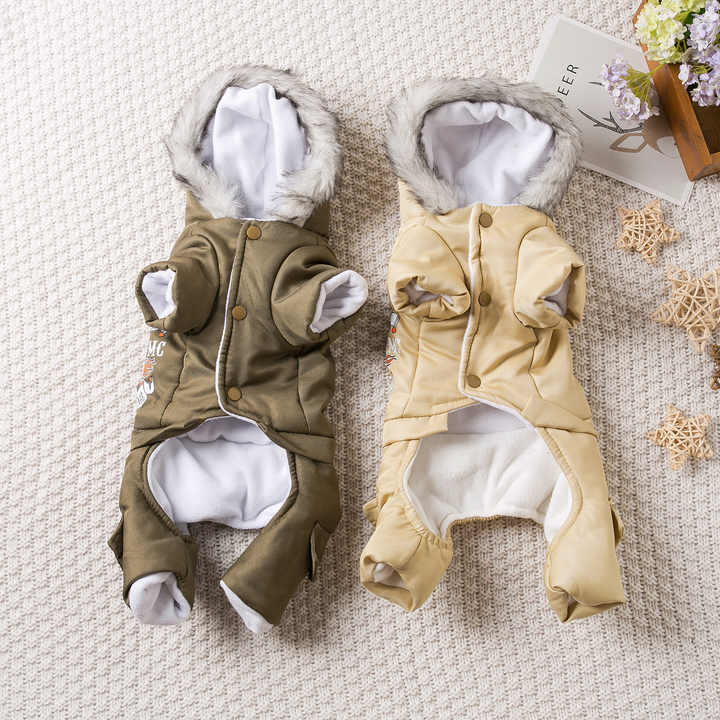 Fur Collar Pet Dog Puppy Clothes Primaloft All-pack Four-legged Autumn ...