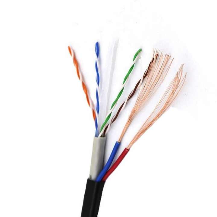 UTP siamese cat6 lan cable with power cable factory supply cat 6 ...