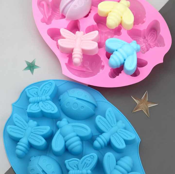 8 Hole Butterfly and Insect Shape Silicone Cake Fondant Mold DIY ...