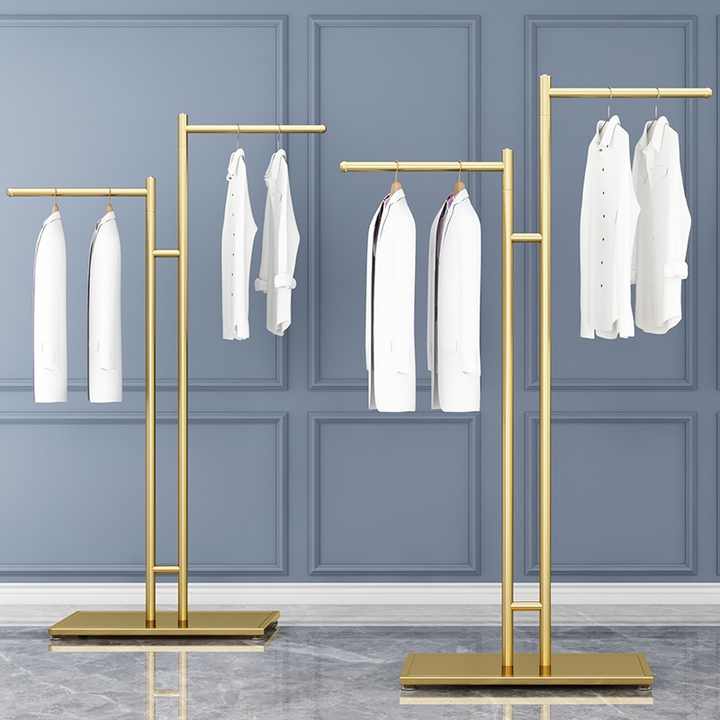 Golden Clothing Store Display Stand - Modern & Stylish