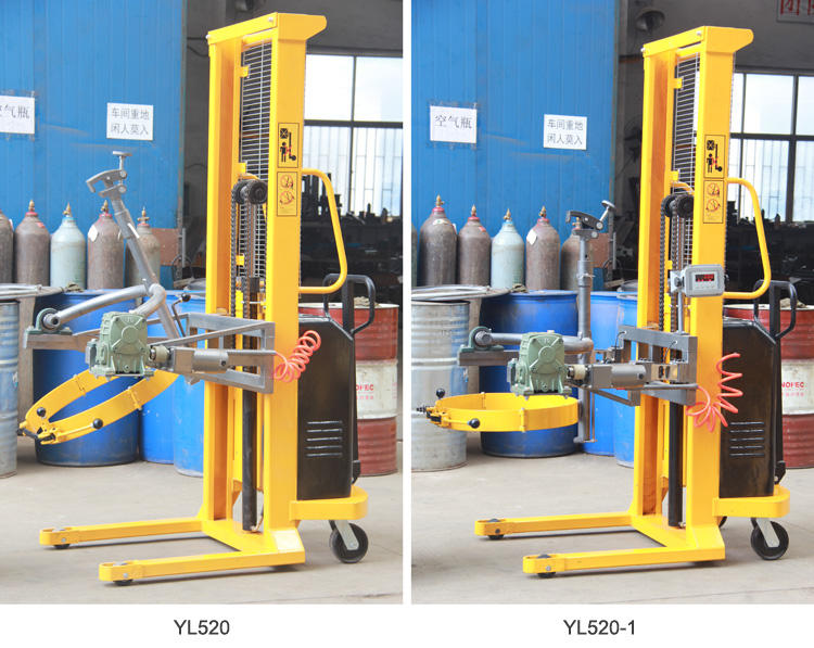 YL520 Semi Electric Drum Dump Truck Barrel Tipping Oil Tank Lift Drum ...