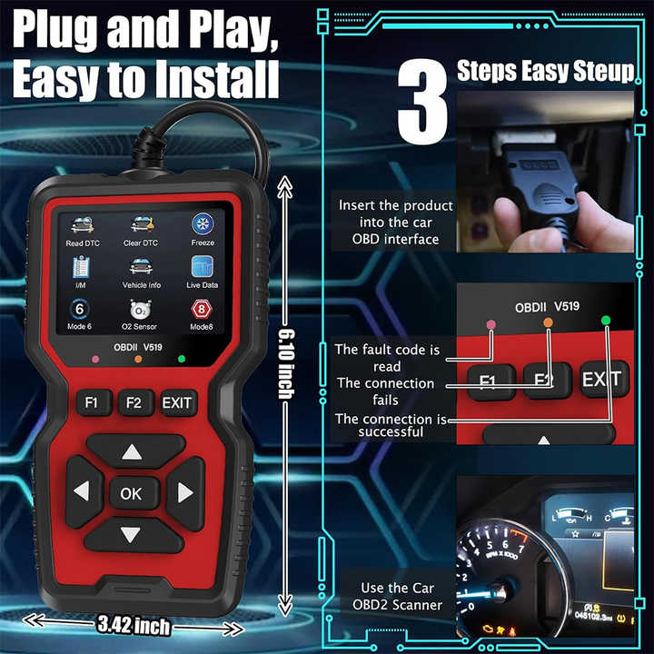 V519 ELM327 OBD2 Diagnostic Scanner Tool for Cars - Full Function, OEM