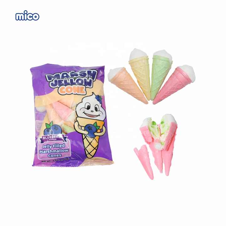 ASSORTED FLAVOR JELLY FILLED MARSHMALLOW CONE CANDY| Alibaba.com