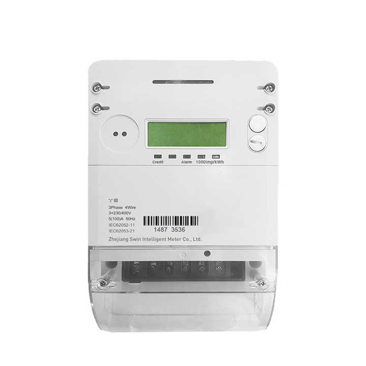Smart Electric Keypad Token Energy Meter Three Phase STS System Prepaid Electric Power Meters ...
