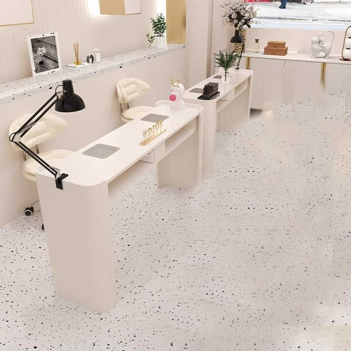 Luxury Modern Metal Nail Tech Desk Table Salon Manicure