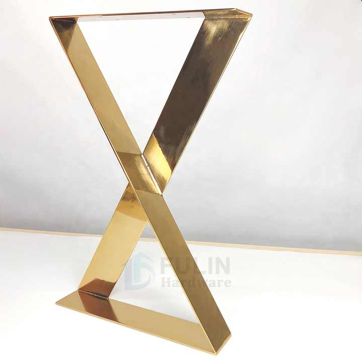 Good Price Solid Steel Brush Shinny Gold Metal Table Base BrassTable ...