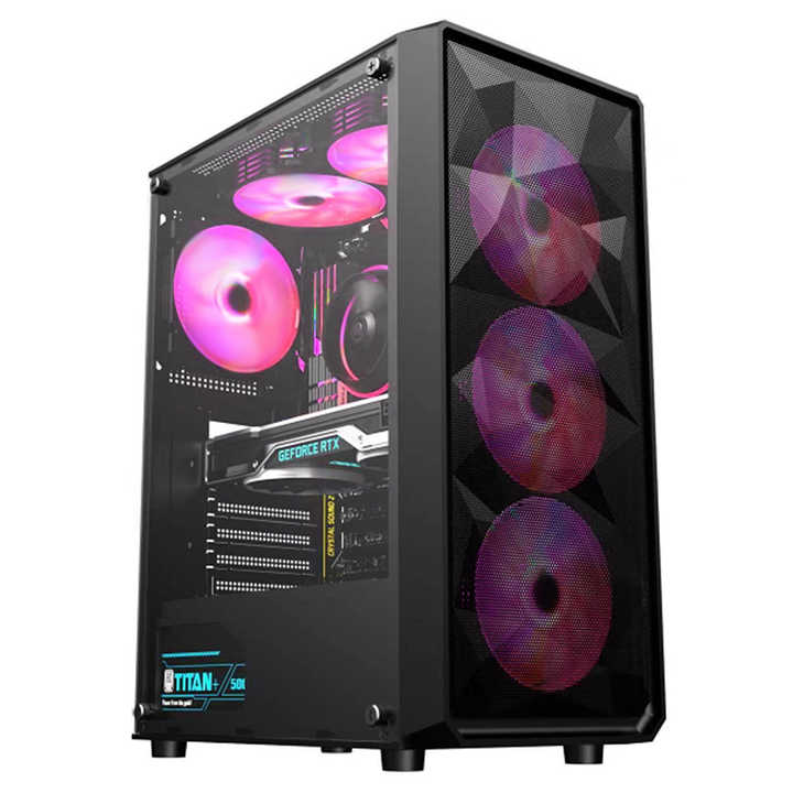 RUIX Gaming Case - Tempered Glass ATX Computer Cabinet