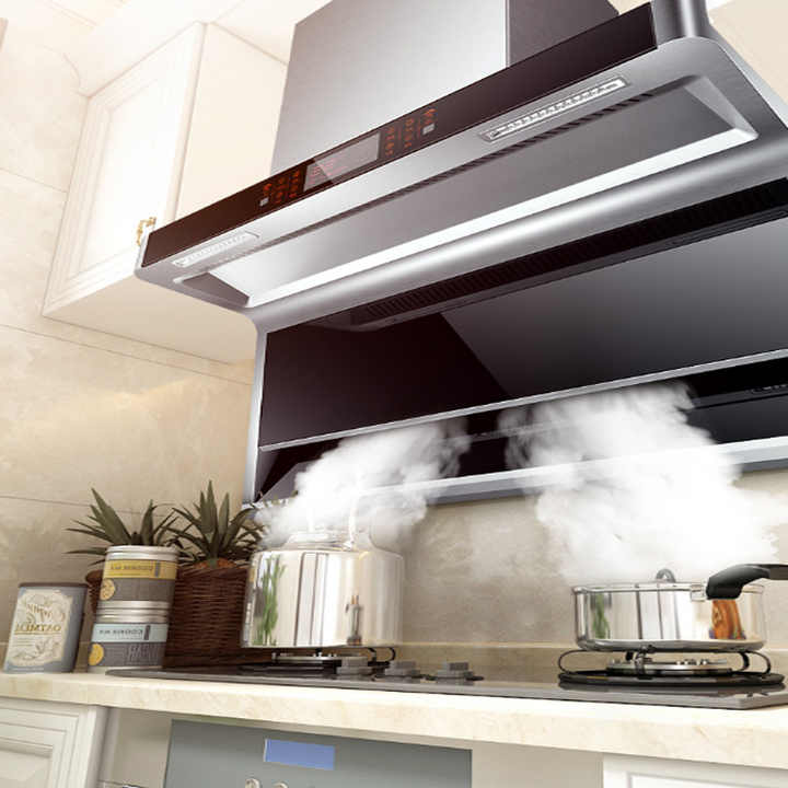 MAXKY Wall Mount Kitchen Cooker with LED Light & SS Chimney