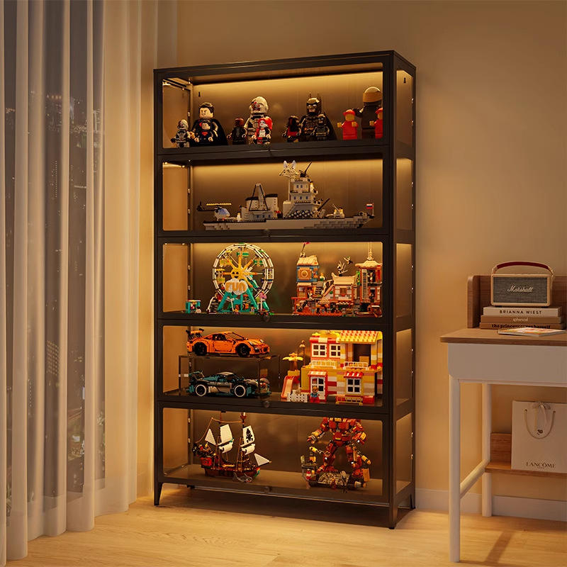Modern Living Room Glass Display Cabinet Figure & Model Display Stand ...