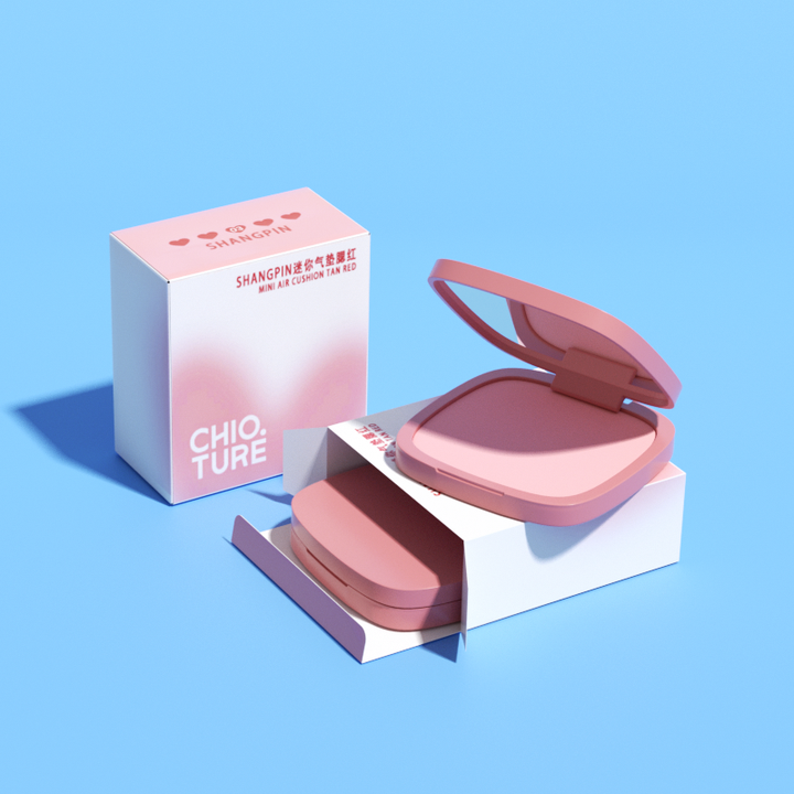 New Design Pink Color Makeup Matt Lamination Packaging for Blusher ...