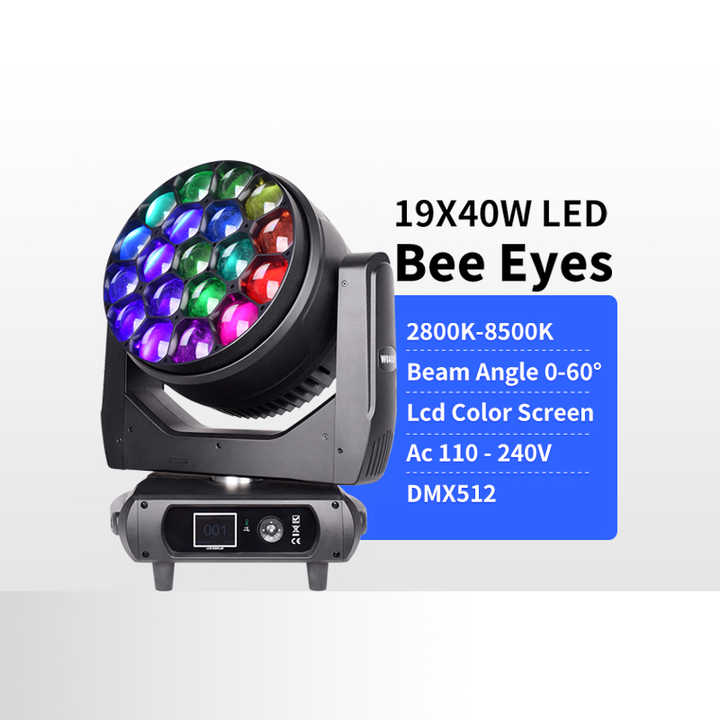 Hongyi LED Stage Light 19*15W Movinghead Zoom 19x15W RGBW 4in1 DMX512 ...