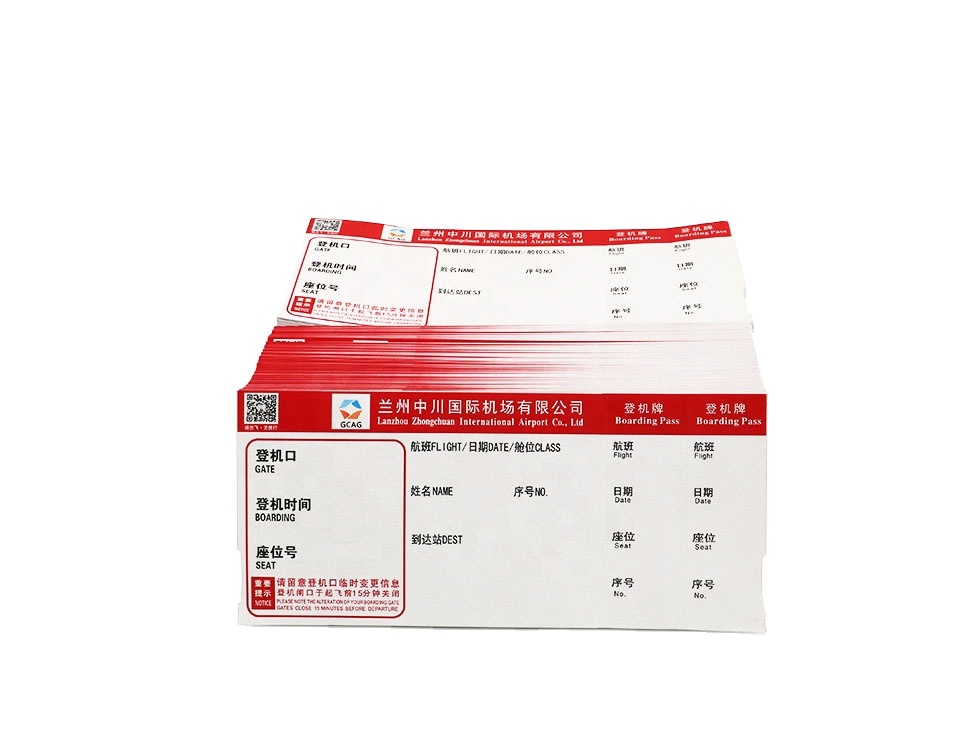 High-Quality Custom airline boarding pass paper pass paper pass ...