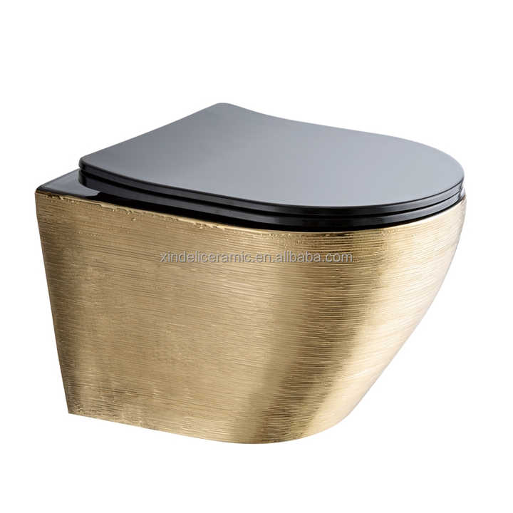 Silver Drawing Pattern Modern Home Bathroom Ceramic Rimless Wall ...