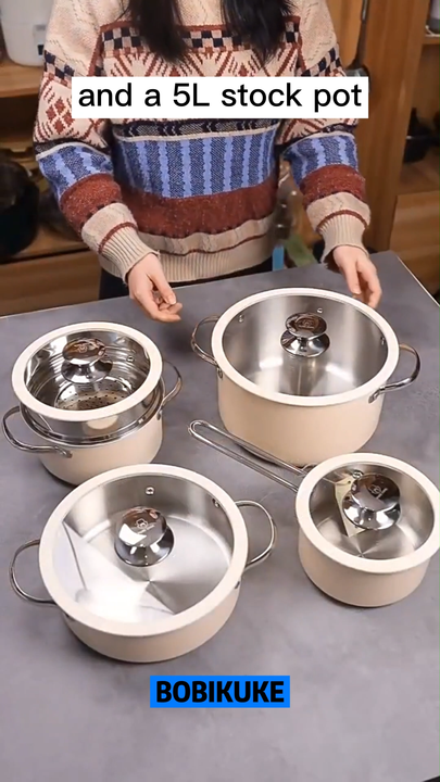 Customizable Korean Style 304 Stainless Steel Cookware Set