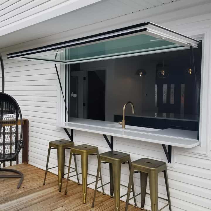 Customized Aluminum Gas Strut Awning Window Double Glazed Tempered ...