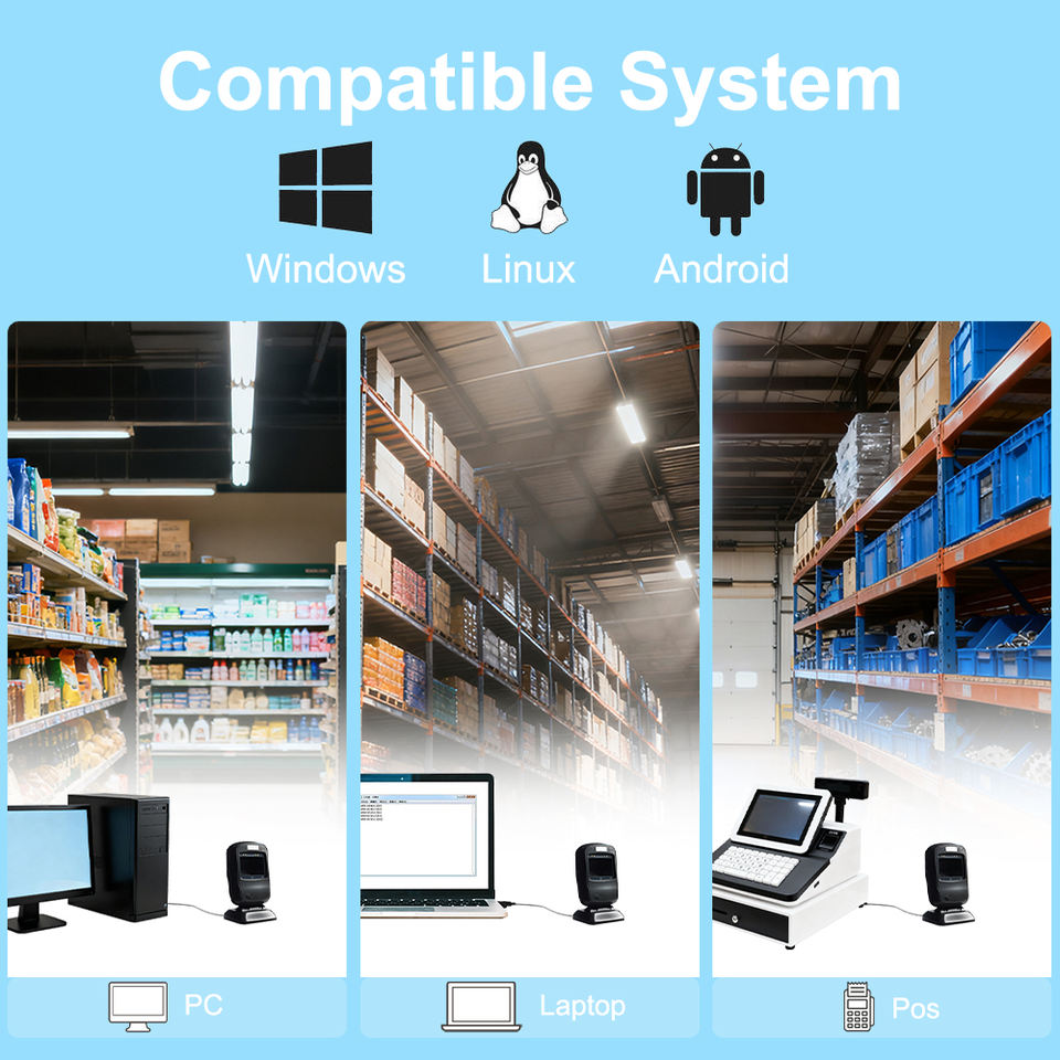 Scanner Wireless Desktop 2D Barcode Scanner USB QR Bar Code Reader ...
