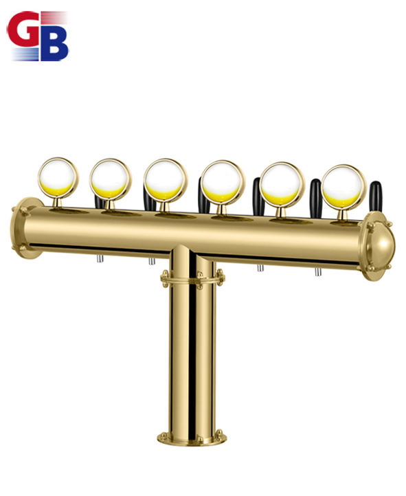 T-Shaped Draft Beer Tower Column With Six Taps For Kitchen Tables And ...
