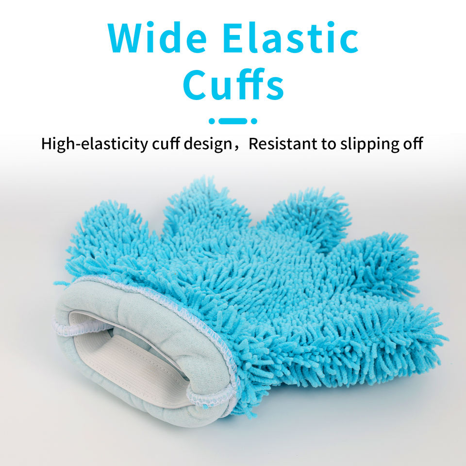 Car Detailing 5-Finger Design Coral Fleece Large Palm Surface Ergonomic ...