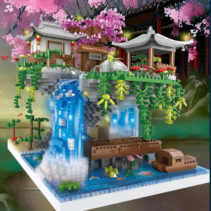 Customized Unisex Peach Blossom Pond DIY Toy Set for Ages 5-7
