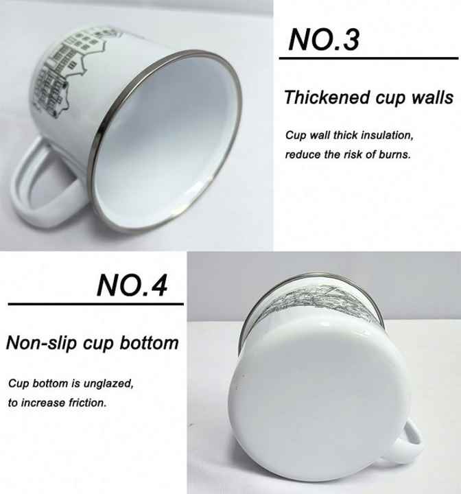 Colorful Custom Printed 350-600ml Mug Enamel Metal Cup Pottery & Enamel ...
