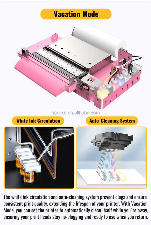 2025 Haolic Pink Kit XP600 DTF Printer Heat Transfer Pet Film A3 With ...