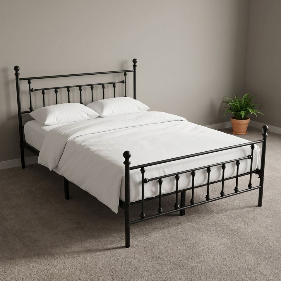 Custom Modern Iron Double Bed Strong Durable Foldable Portable Mobile ...